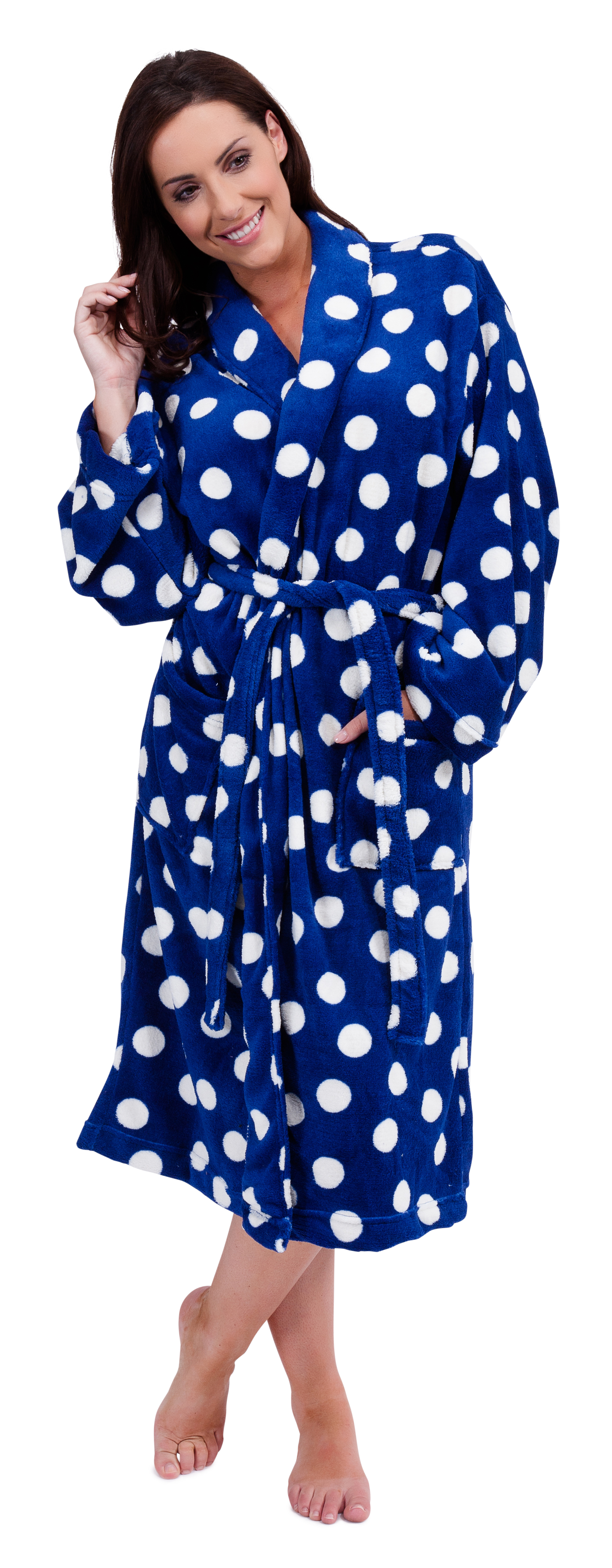 Ladies Long Luxury Coral Fleece Dressing Gowns Bath Robes Womens Size